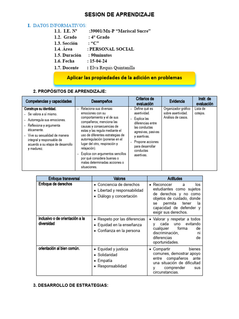 SESION DE APRENDIZAJE `S | PDF | Comunicación | Modificación de comportamiento