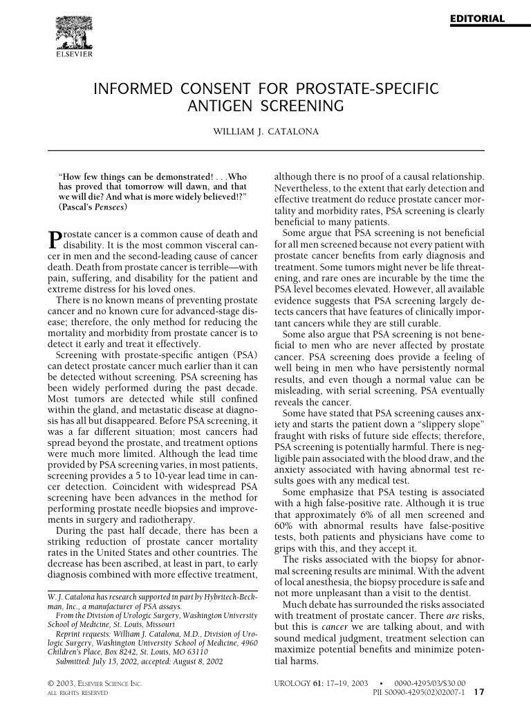 Catalona 2003 | PDF | Prostate Cancer | Screening (Medicine)