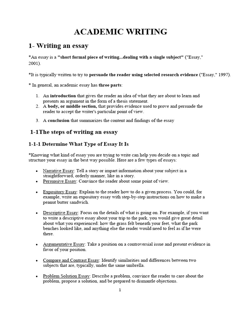 Academic Writing 1 | PDF | Essays | Cognition
