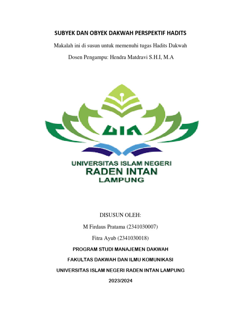 Subyek dan Obyek Dakwah dalam Hadits | PDF