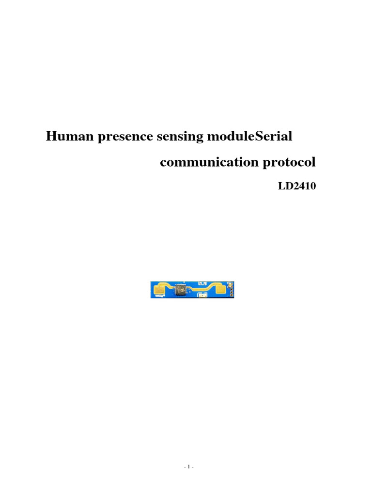 Human Presence Sensing Module Serial Communication Protocol | PDF | Transmission Control ...