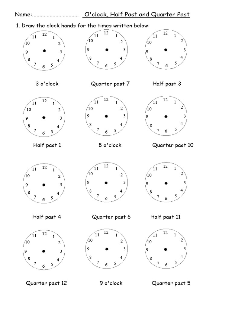 Clock Drawing Worksheet | PDF