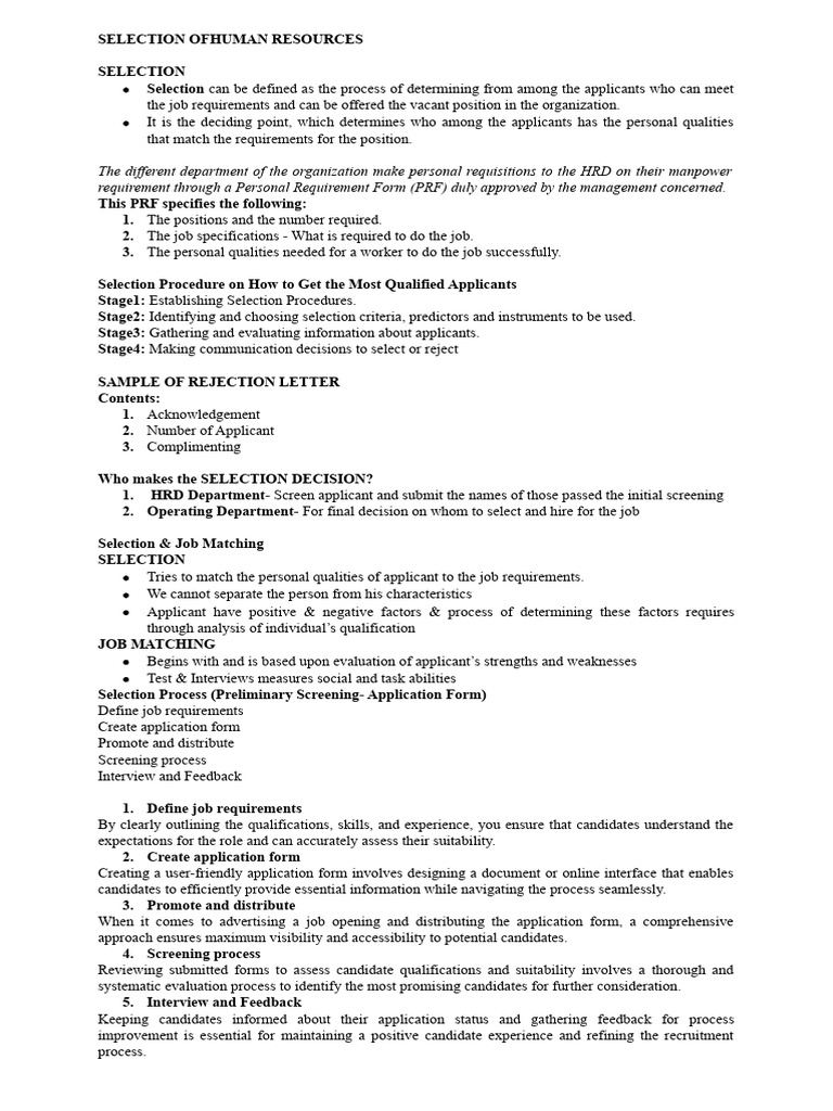 Human Resources Selection Process Guide | PDF | Evaluation | Usability