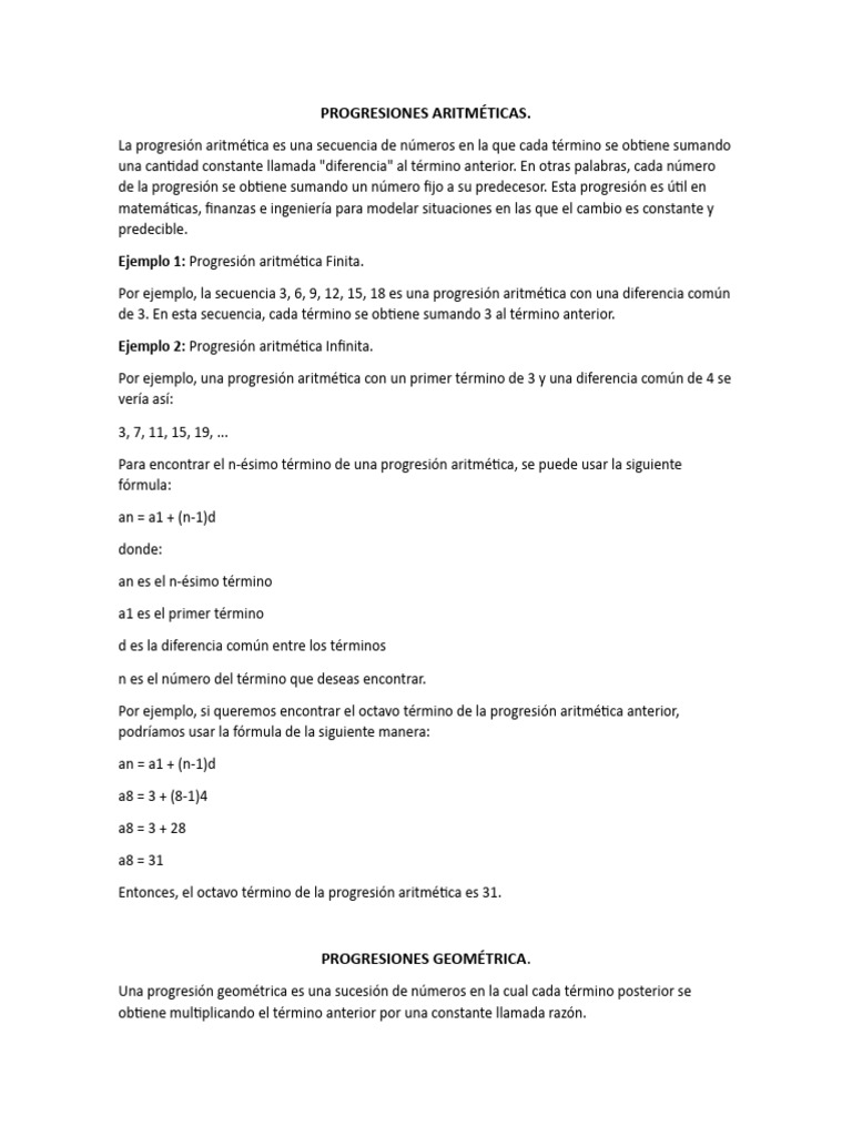 PROGRESIONES ARITMÉTICAS | PDF | Secuencia | Aritmética