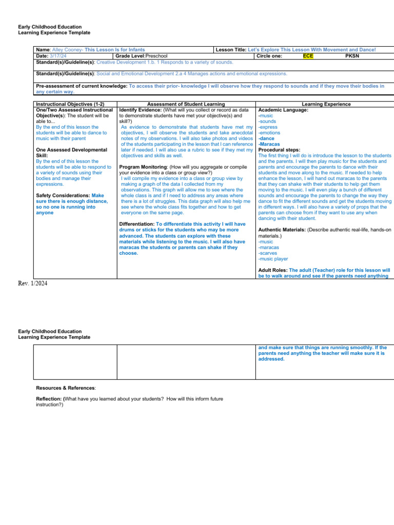 Edt 317 Infant Plan | Download Free PDF | Cognitive Science | Learning