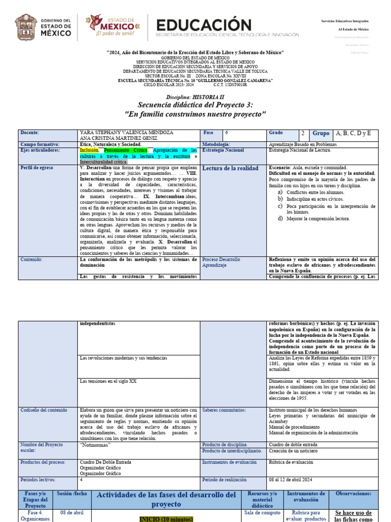 PROYECTO 3 HISTORIA YARA | PDF | España | Escuelas