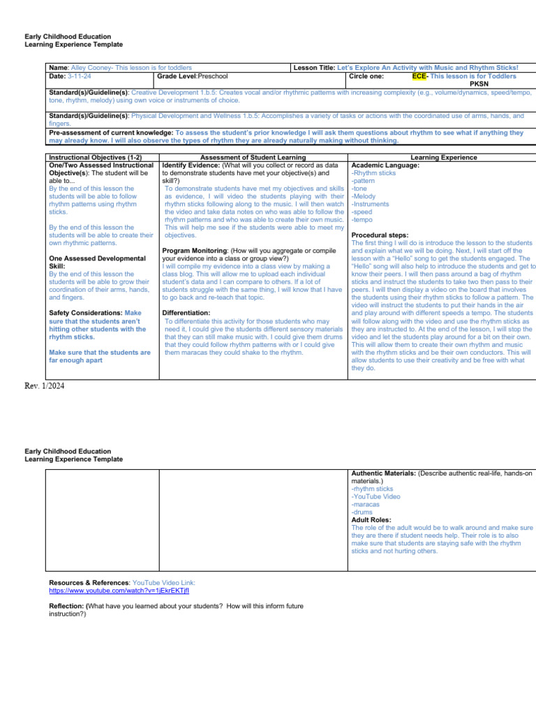 edt 317 music lesson | PDF | Rhythm | Learning