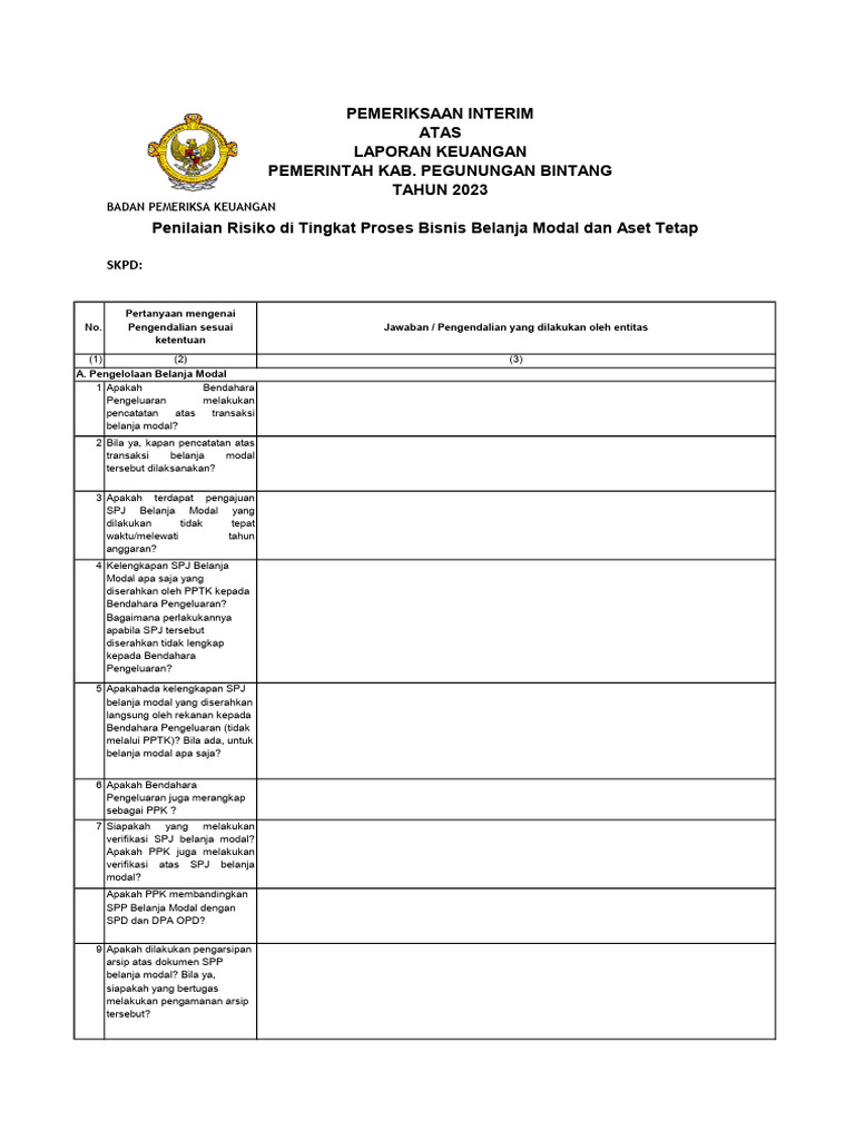 Lampiran Kuesioner BM-Aset | PDF