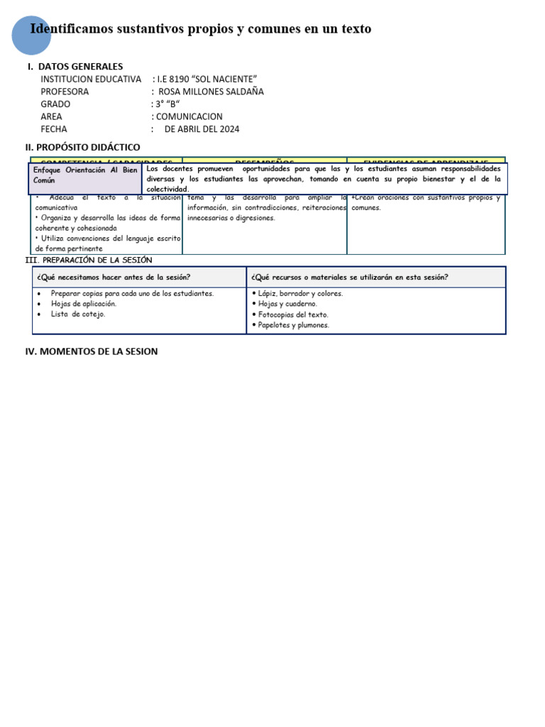 Identificación de Sustantivos en Texto | PDF | Aprendizaje ...