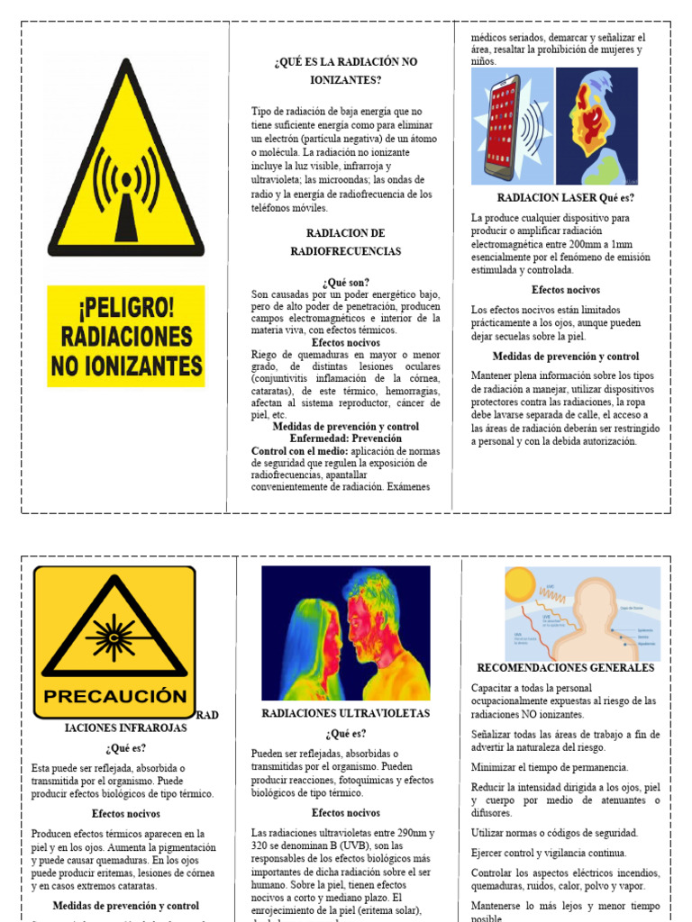 Folleto Radiaciones No Ionizantes | Descargar gratis PDF | Radiación ...