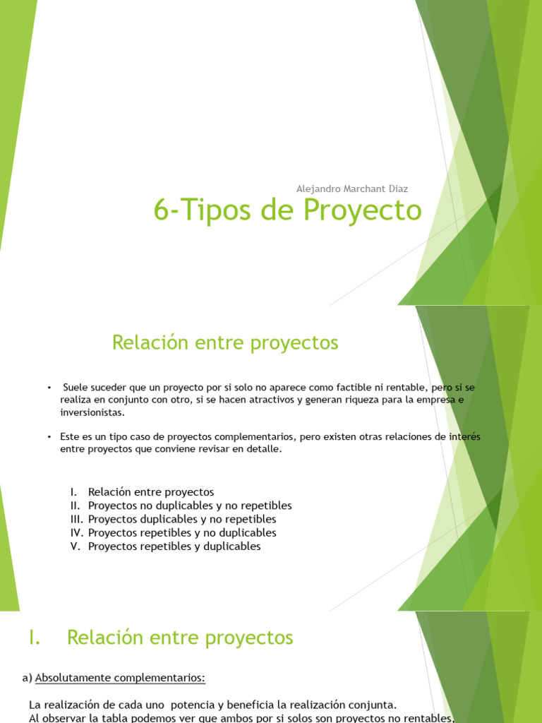 6-Tipos de Proyecto | Descargar gratis PDF | Depreciación | Economias