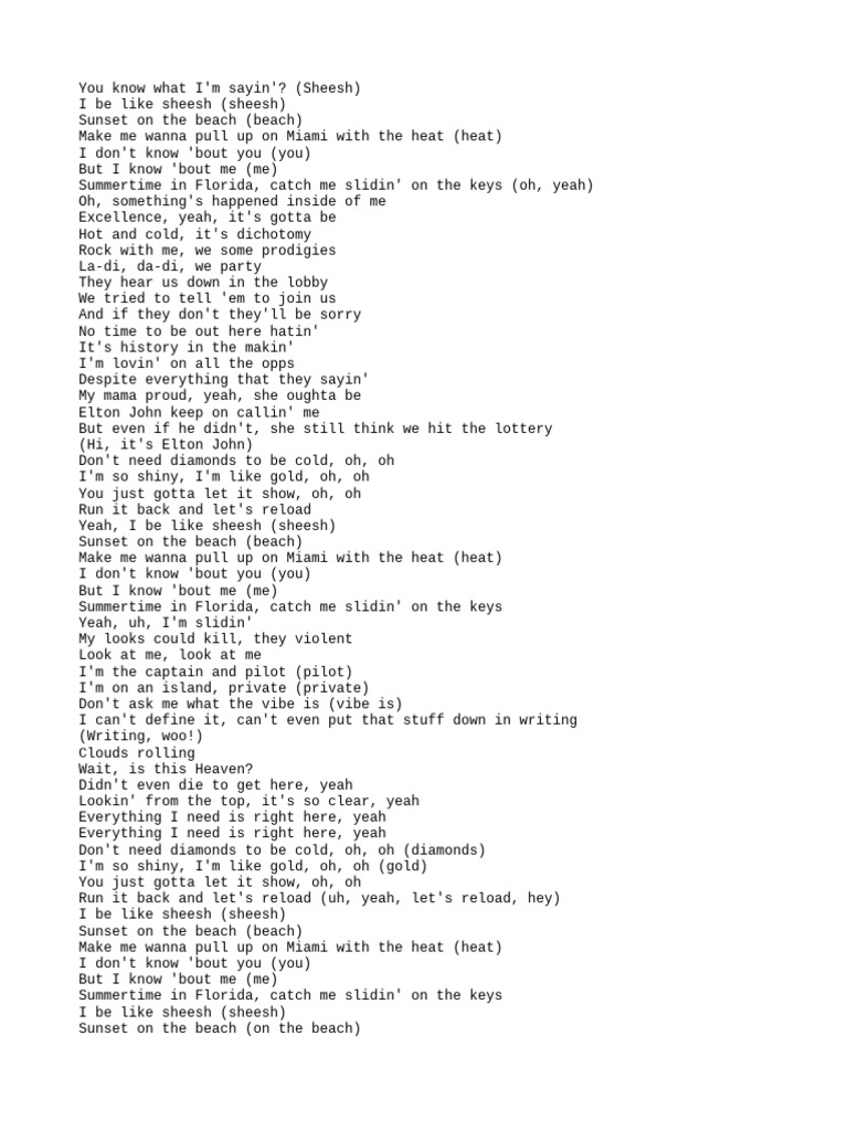 Lyrics Babymonster Sheesh | PDF