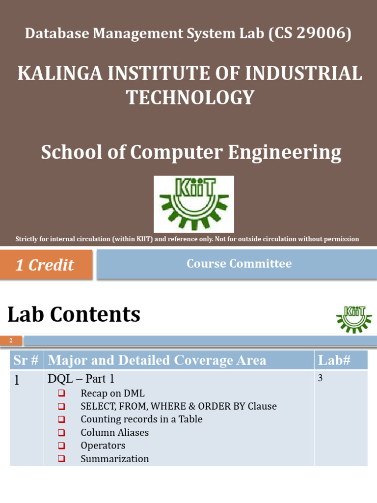 DBMS Experiment - Lab 3 | PDF | Table (Database) | Databases