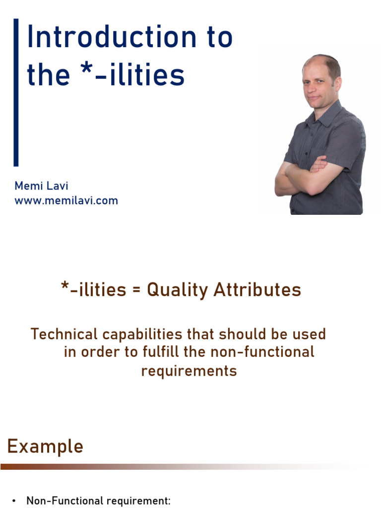 S8 - Meet The Ilities - Quality Attributes | PDF | Scalability | Unit ...