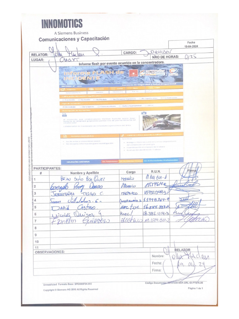 Informe Flash Concentrador incidente | PDF