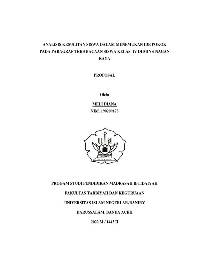 Analisis Kesulitan Siswa Dalam Menemukan Ide Pokok Pada Paragraf Teks ... Analisis Kesulitan Siswa Dalam Menemukan Ide Pokok Pada Paragraf Teks ...