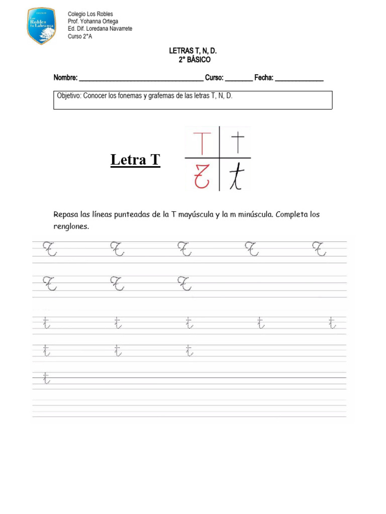 letra t, n, d | PDF | Grafemas | Codificación de caracteres