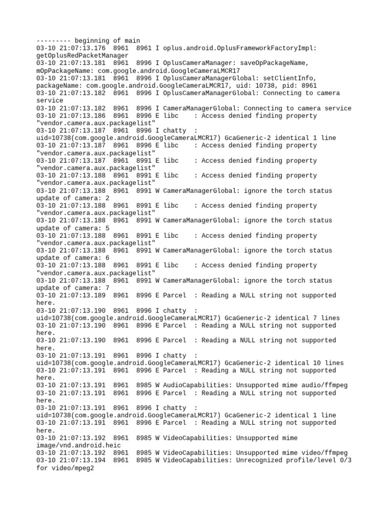 Camera Service Connection Logs | PDF | Business | Technology & Engineering