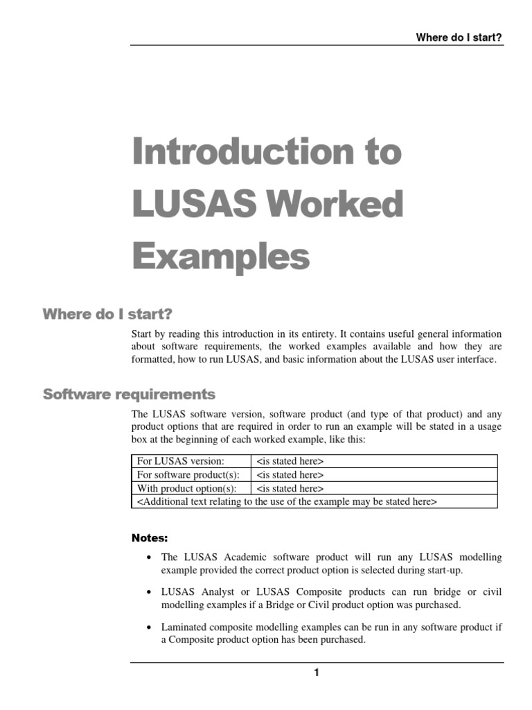 LUSAS Worked Examples Guide | PDF | Window (Computing) | Menu (Computing)