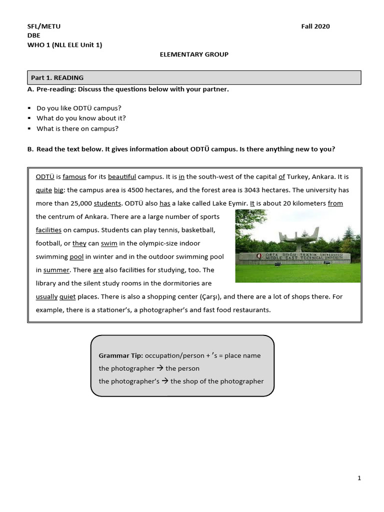 WHO 1 Studentscopy (LL ELE UNIT 1) 20-21 | PDF | Adverb | Noun