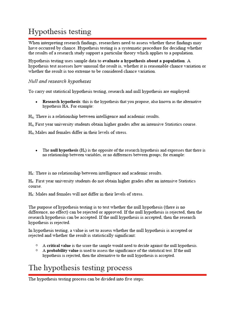 Research | PDF | Hypothesis | Null Hypothesis