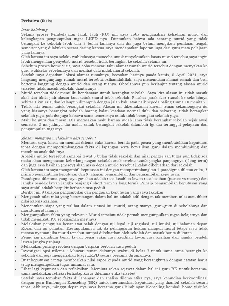 Contoh Aksi nyata 3.1 Pengambilan Keputusan | PDF