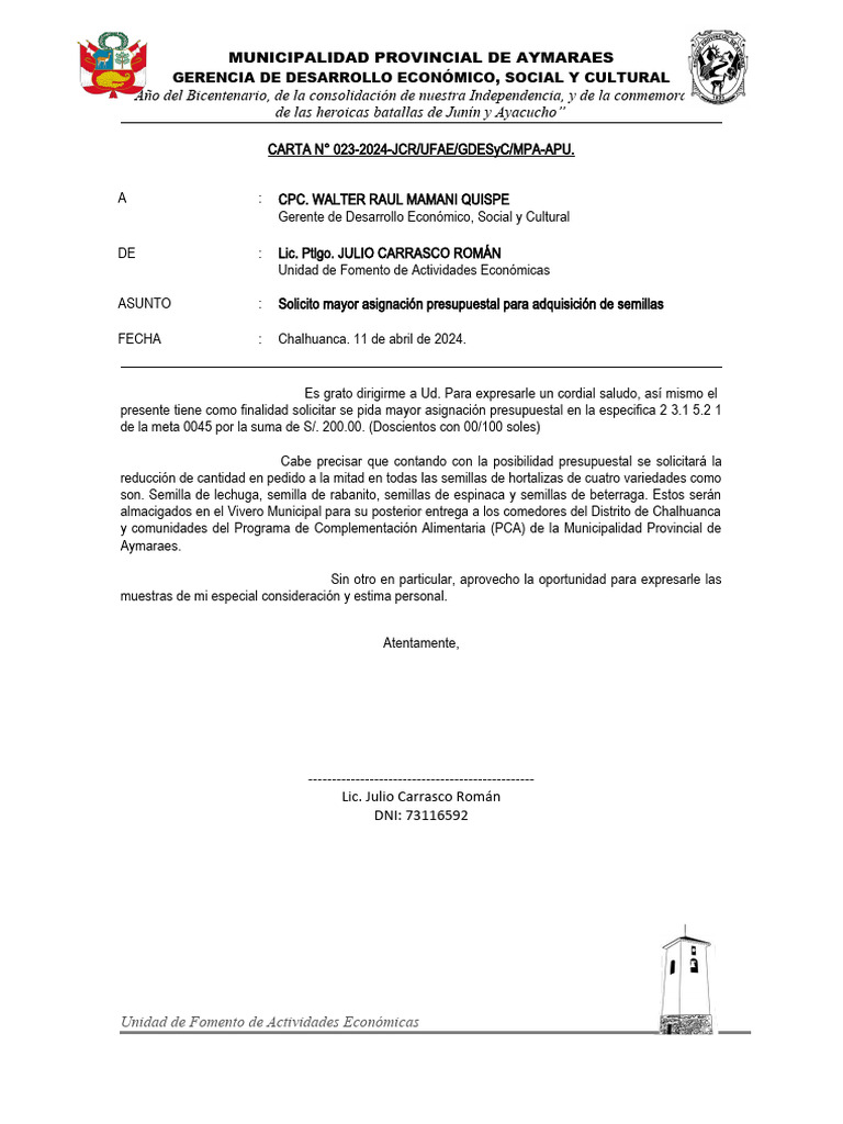 CARTA N | PDF CARTA N | PDF