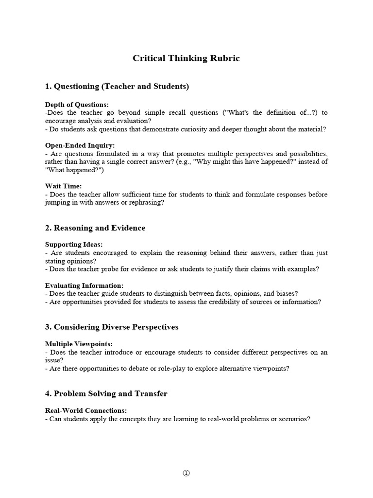 School Visit - Critical Thinking | PDF | Critical Thinking | Thought