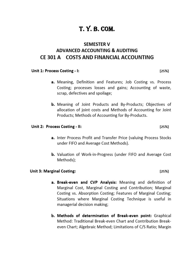 B Com Sem-5-6 CE-301-to-304-A Adv Acc Aud | PDF | Present Value | Net Present Value
