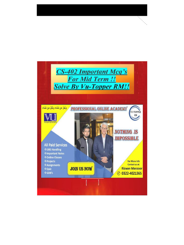 cs402 Midterm by Vu Topper | PDF