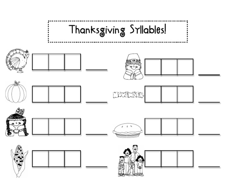 Thanksgiving Syllables | PDF