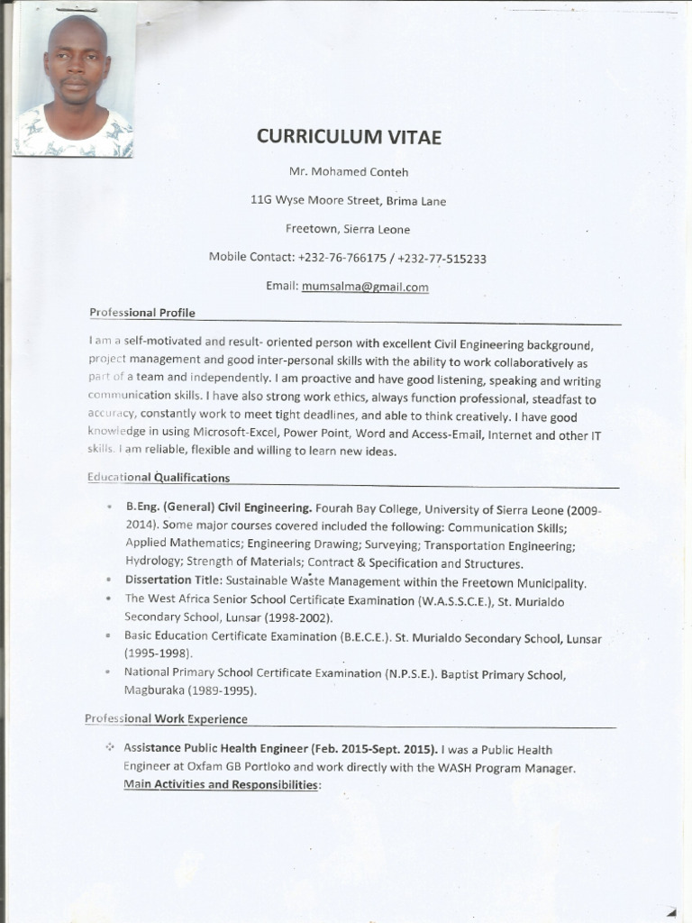 Mohamed Conteh CV | PDF