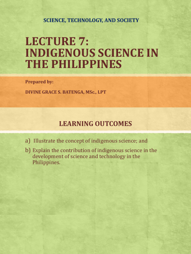 Sts Lecture 7 - Indigenous Science in The Philippines | PDF | Science ...