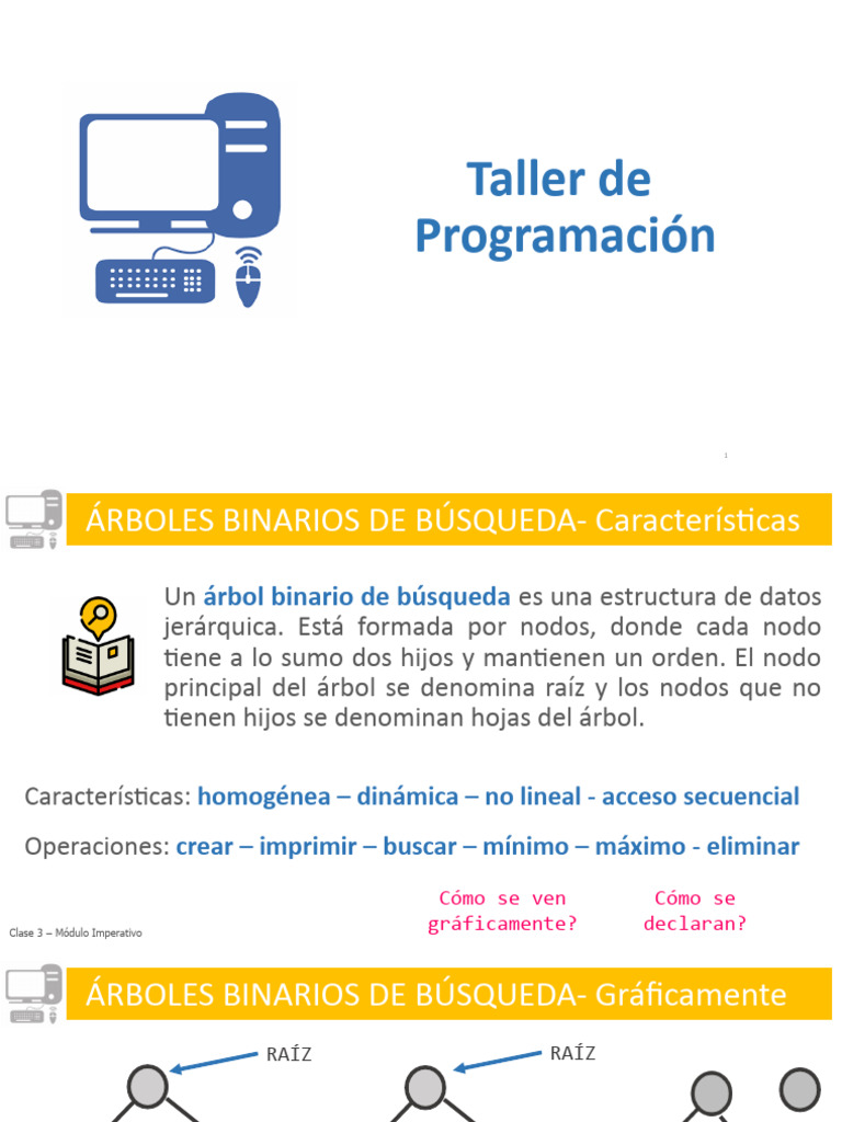 Imperativo - Clase 3 - Rboles | PDF | Algoritmos y Estructuras de Datos | Programación de ...