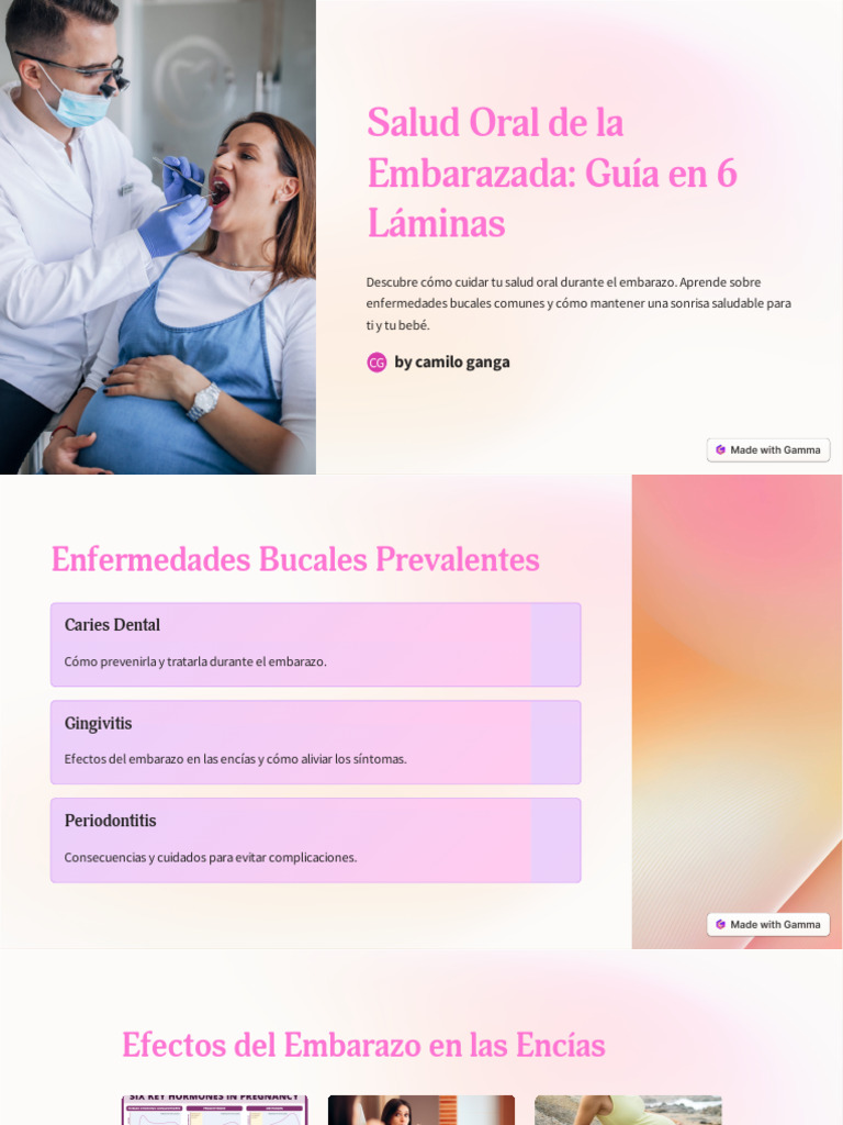 Salud Oral de La Embarazada Guia en 6 Laminas | PDF | Higiene oral ...