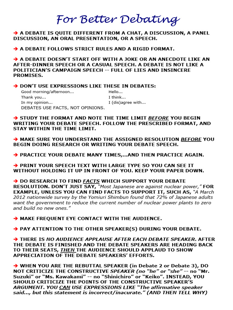 Beter Debating | PDF