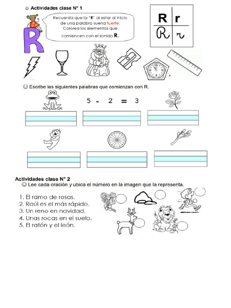 Guia de Actividades Letra R - RR | PDF