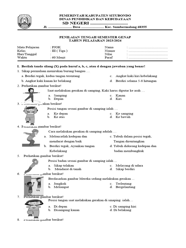 PTS Pjok Kelas 3 Semester Ii Tapel 2023-2024 | PDF