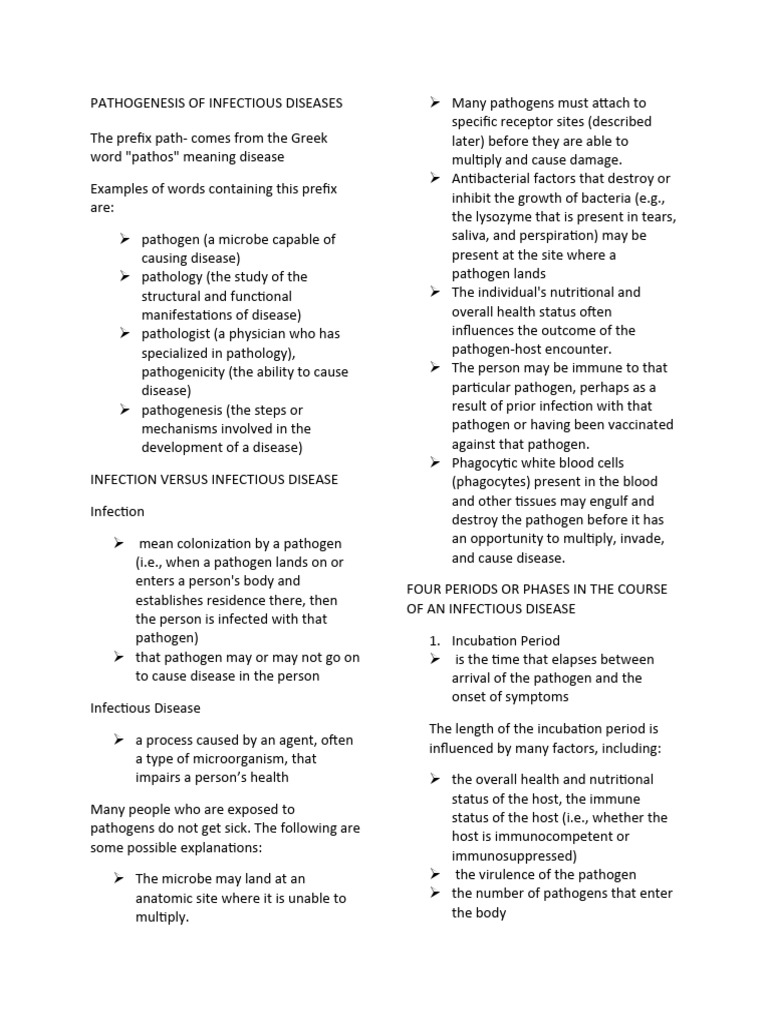 Pathogenesis of Infectious Diseases | PDF | Infection | Pathogen