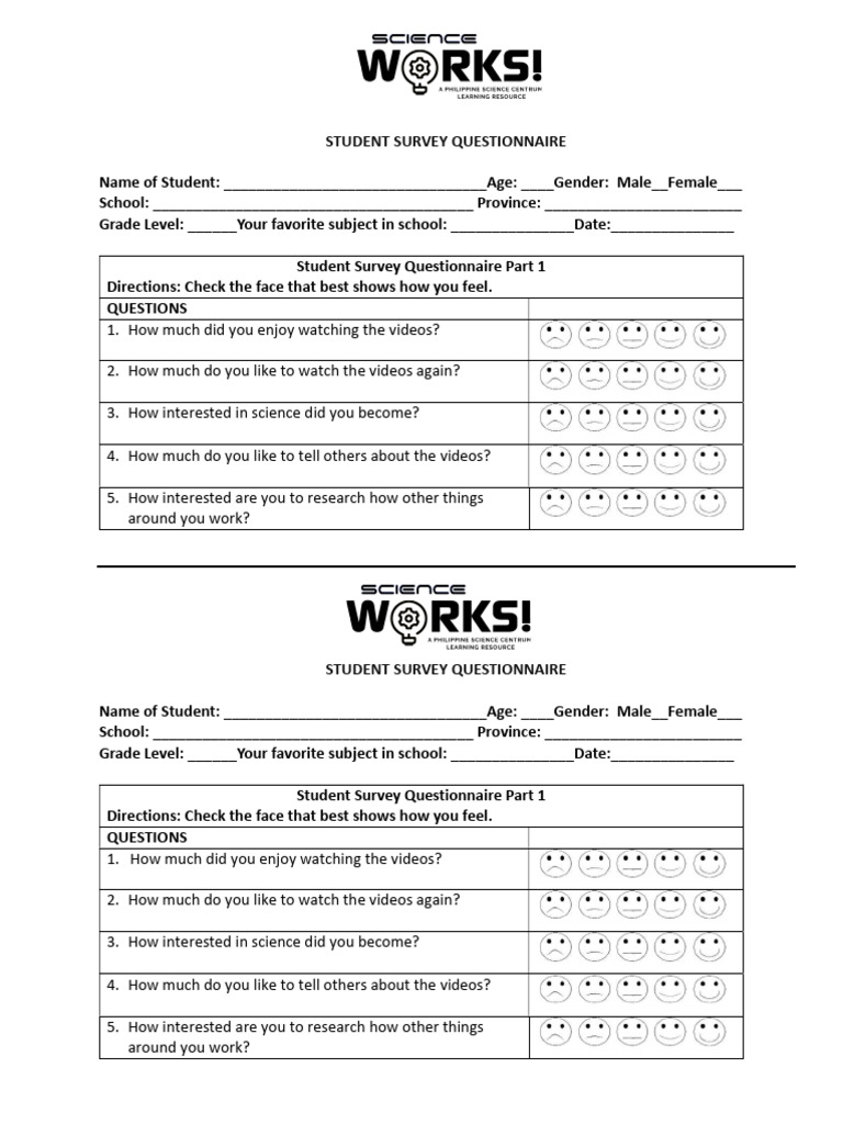 GIDA 3_Student Survey Questionnaire | PDF