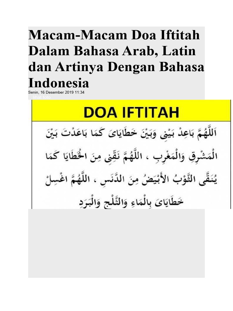 Doa Iftitah | PDF
