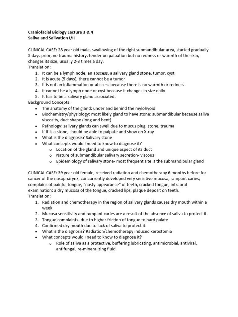 CFB Lecture 3 & 4 | PDF | Saliva | Digestion