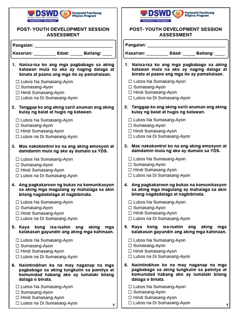 YDS Post Assessment - Read To Print | PDF