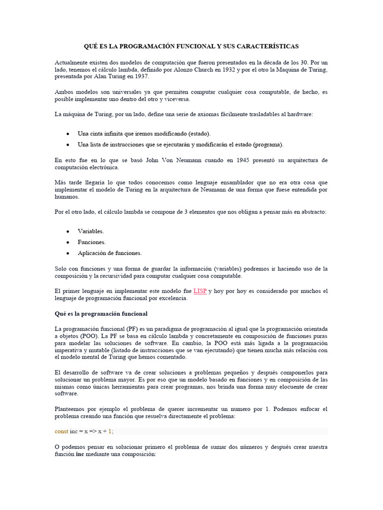 Nuevo Documento de Microsoft Word | PDF | Programacion Funcional ...