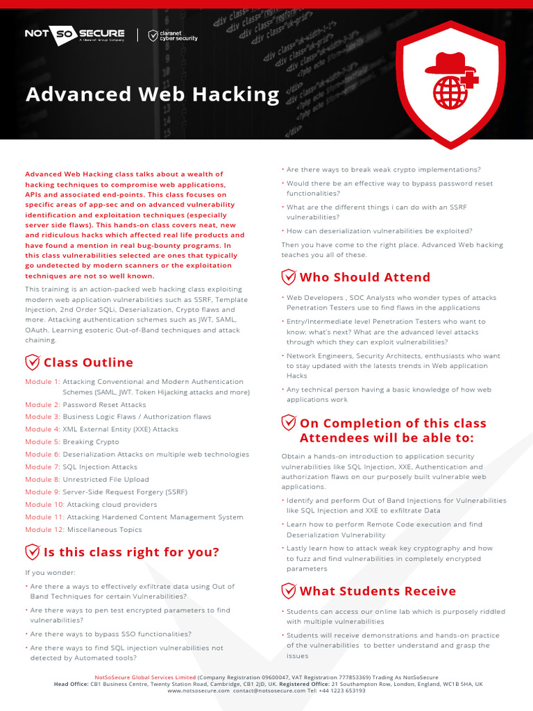 Advanced Hacking | PDF | Vulnerability (Computing) | World Wide Web