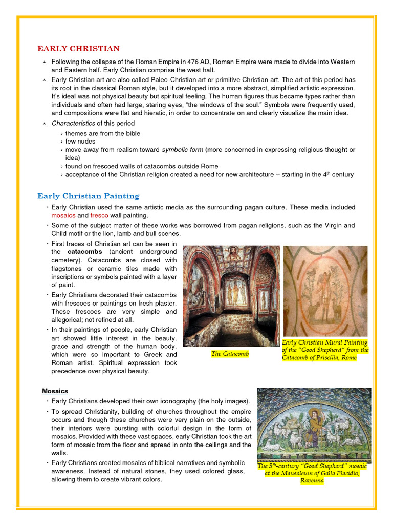 Chapter 2.3.2 History of Visual Arts Early Christian To Post ...