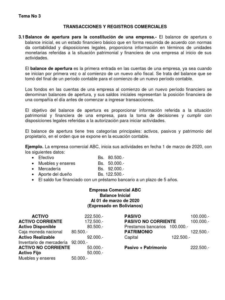 Tema 3 | PDF | Contabilidad | Hoja de balance