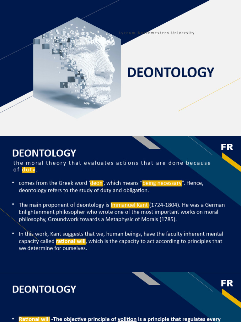 CHAPTER 4 DEONTOLOGY Duty and Agency AND Autonomy and Universalizalibility | PDF | Rationality ...