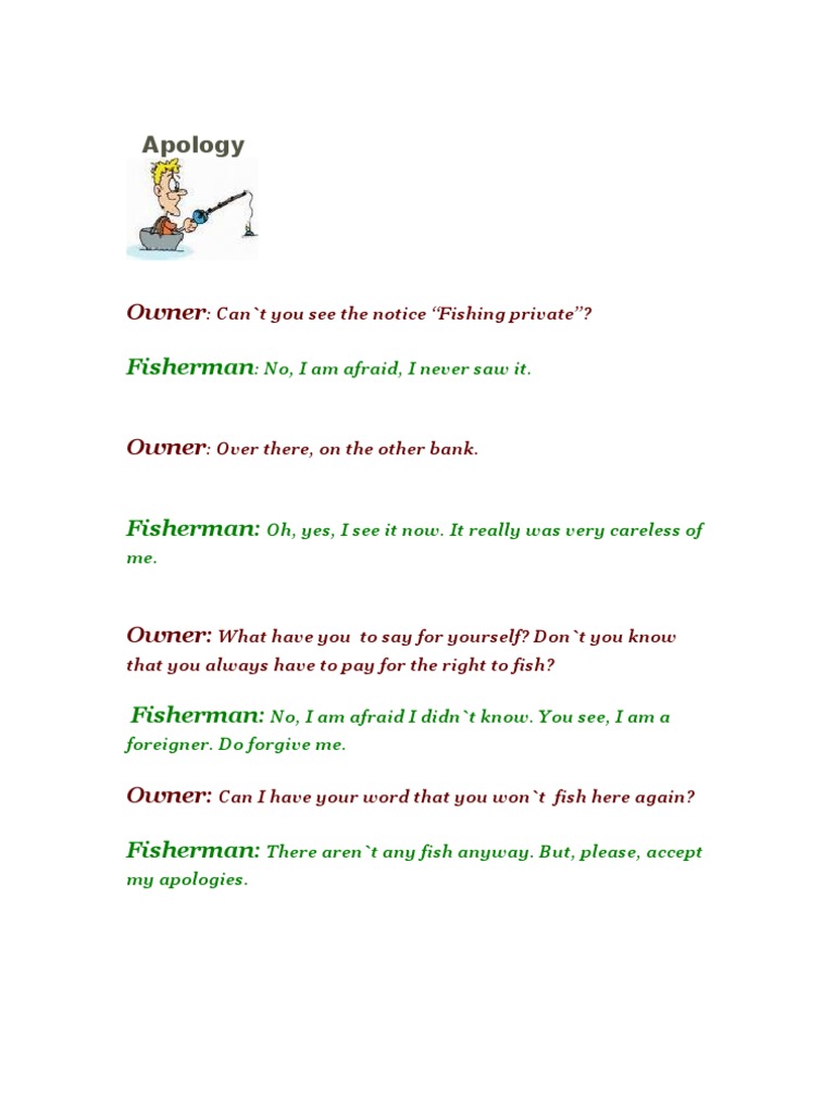 Fisherman Apologizes for Trespassing | PDF | Cooking, Food & Wine ...