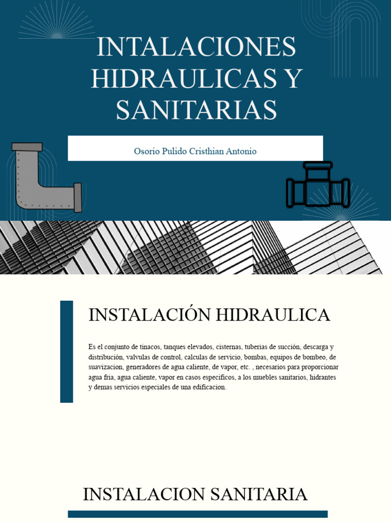 Intalaciones Hidraulicas y Sanitarias | PDF | Tubería (transporte de fluidos) | Agua